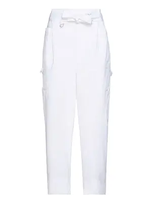High Tapered Woven Pants White