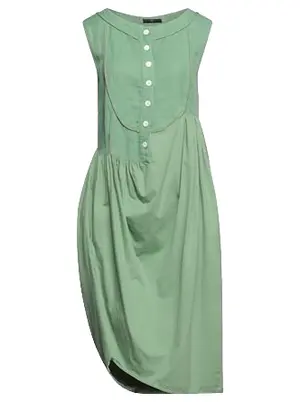 High Midi Dress Cotton And Elastane Green