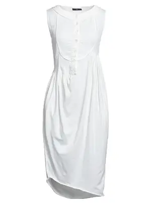 High Midi Dress Cotton And Elastane White