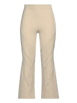 High Flared Leg Pants Beige