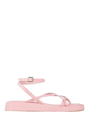 GIA / RHW Textile Ankle Strap Sandals Pink