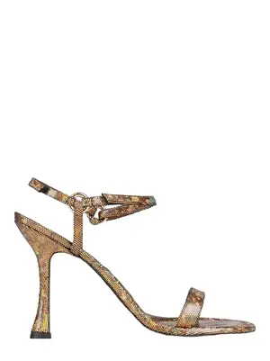By Far Leather Ankle Strap Sandals - Yellow