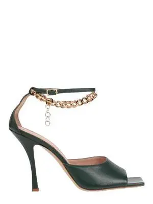 ILIO SMERALDO Soft Leather Sandals Green