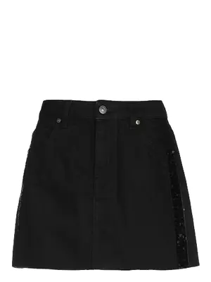 GAËLLE PARIS Flared Denim Skirt - Black