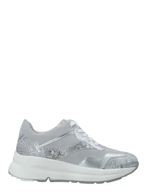 Geox Leather And Textile Sneakers Light Grey