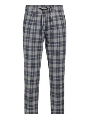 BERNA Plaid Tapered Cropped Pants - Blue