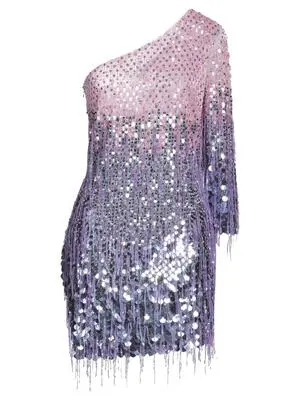 Elisabetta Franchi Sequin Embellished Mini Dress Light Purple