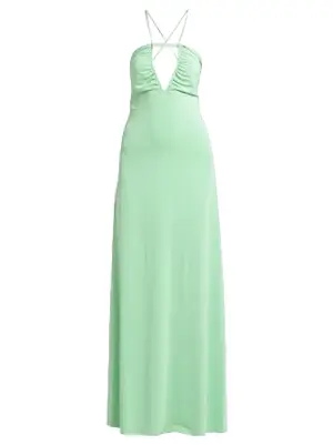 CIRCUS HOTEL CIRCUS HOTEL Maxi Dress With Tassels And Frills Green