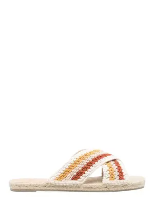 CastaÑer Crossover-strap Raffia Espadrilles - Neutrals