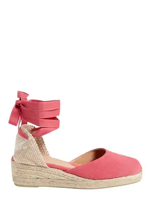 CastaÑer Castaner Carina Canvas Ankle-Wrap Wedge Espadrilles Radiant