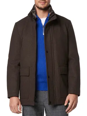 Andrew Marc Brooks Car Coat Hickory