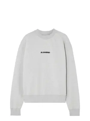 JIL SANDER Jil Sander Printed Cotton-Jersey Sweatshirt Gray