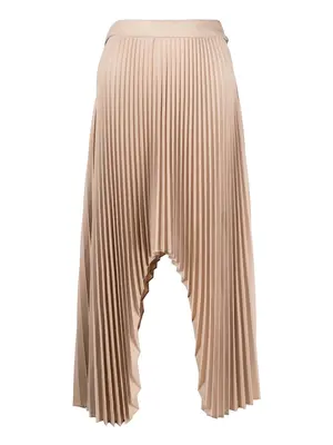 Rokh Arch Pleated Midi Skirt - Brown