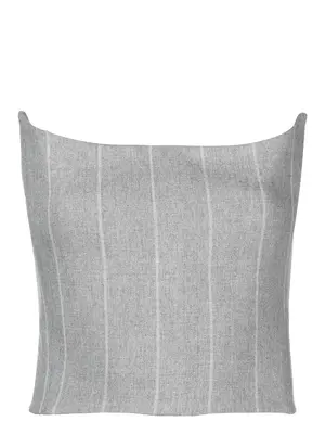 IOANA CIOLACU Pinstripe Bustier Top - Grey