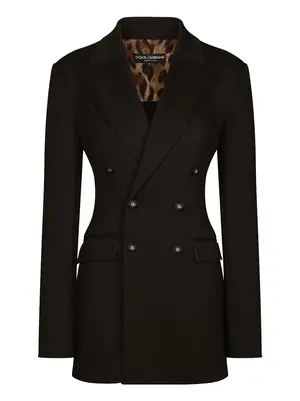 Dolce & Gabbana Milano-rib Double-breasted Blazer - Brown