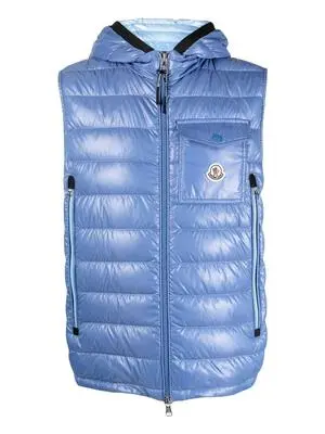 Moncler Logo-patch Padded Gilet - Blue