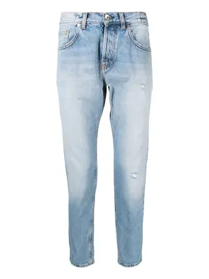 Eleventy Stonewashed Tapered-leg Jeans - Blue