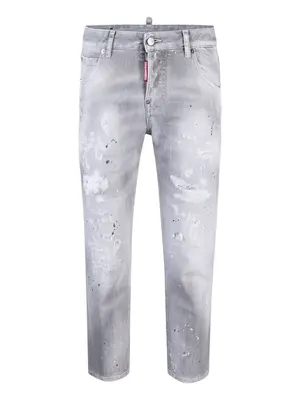 Dsquared2 Distressed Cropped Jeans - Grey