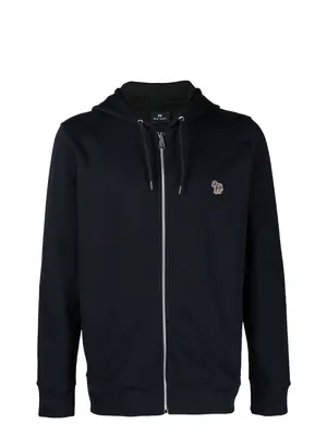 Paul Smith Zipped Organic Cotton Hoodie - Blue