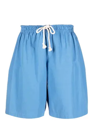 JIL SANDER Drawstring-waist Cotton Shorts - Blue