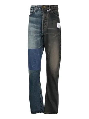 Mihara Yasuhiro Two-tone Straight-leg Jeans - Blue