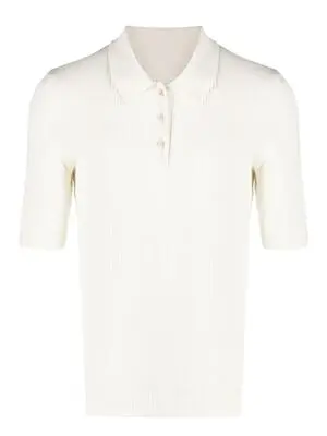 MAISON MARGIELA Four-stitch Knitted Polo Shirt - Neutrals