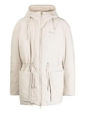Off-White Logo-patch Hooded Jacket - Neutrals