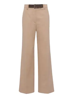 Prada Gabardine Wide-leg Trousers - Brown