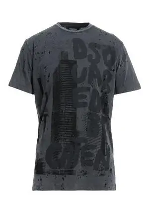 Dsquared2 Man T-shirt Lead Size L Cotton Grey