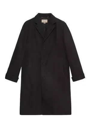 Gucci Single-breasted Poplin Coat - Black