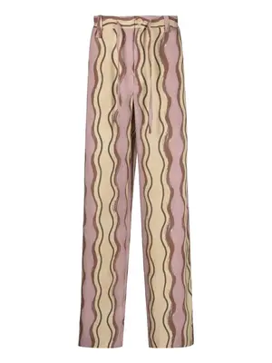 Jacquemus Striped Wide-leg Trousers - Brown