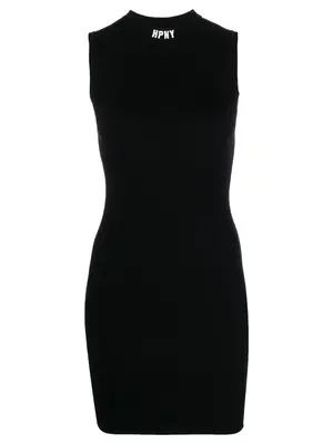 Heron Preston Fine Ribbed Mini Dress - Black