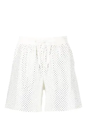 P.a.r.o.s.h Rhinestone-embellished Thigh-length Shorts - White