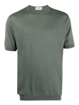 John Smedley Round-neck Cotton T-shirt - Green