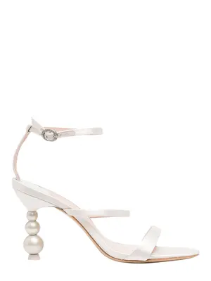 SOPHIA WEBSTER 85mm Rosalind Pearl Sandals - White