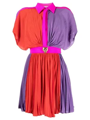 ROBERTO CAVALLI Colour-Block Pleated Dress