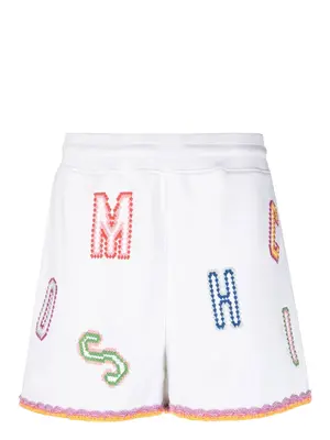 Moschino Embroidered Lace-trim Shorts - White