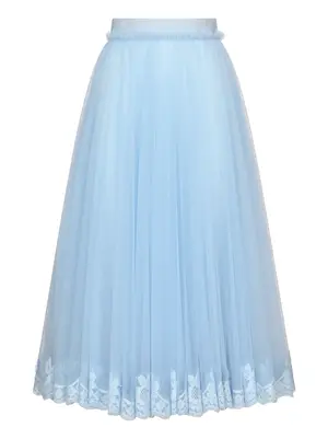 Dolce & Gabbana Lace-trim Flared Midi Skirt - Blue