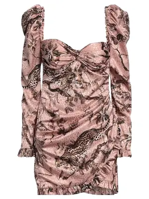 ODI ET AMO Floral And Leopard Print Mini Dress - Pink