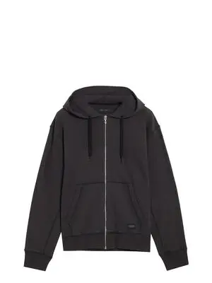 Rag & Bone Archetyle Damon Cotton-jersey Zip-up Hoodie - Charcoal