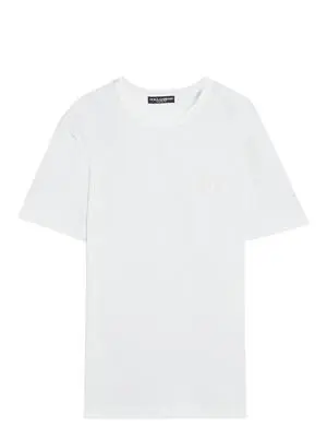 Dolce & Gabbana Embroidered Cottonjersey Tshirt - White