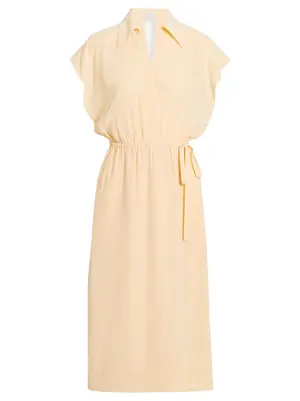 Equipment Karina Washed-silk Midi Wrap Dress - Pastel Orange