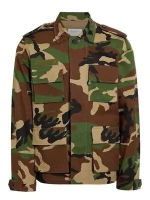 SANDRO Camouflage Cotton-Twill Jacket