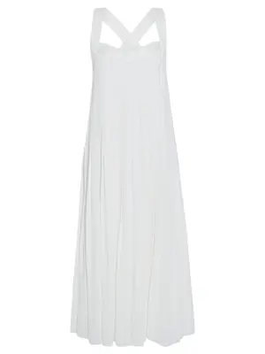 Rag & Bone Sabine Lace-up Crinkled Chiffon Midi Dress - White