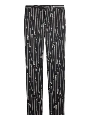 Moschino Slim-fit Jacquard Trousers - Black