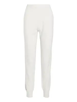 Fabiana Filippi Merino Wool, Silk And Cashmere-blend Track Pants - Ivory