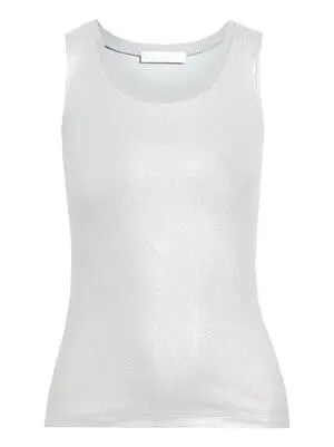 Fabiana Filippi Metallic Cotton-blend Tank - Silver