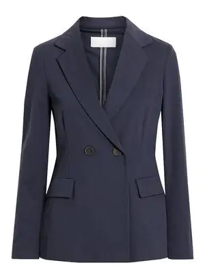 Fabiana Filippi Double-breasted Cotton-blend Blazer - Midnight Blue