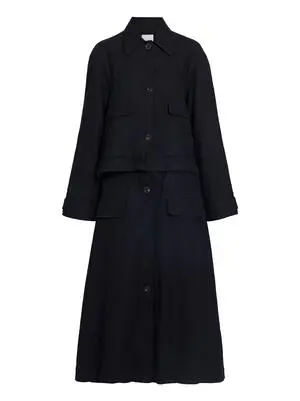 ROSETTA GETTY Convertible Ramie-Twill Coat