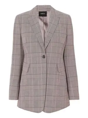 Akris Checked Wool Blazer - Brown
